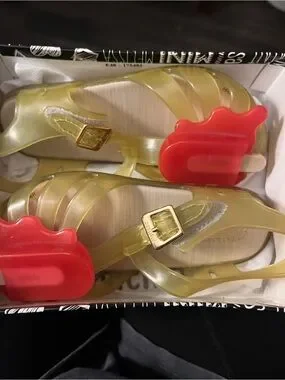 Mini Melissa | Shoes | Mini Melissa Kids Jelly Sandals With Red ...
